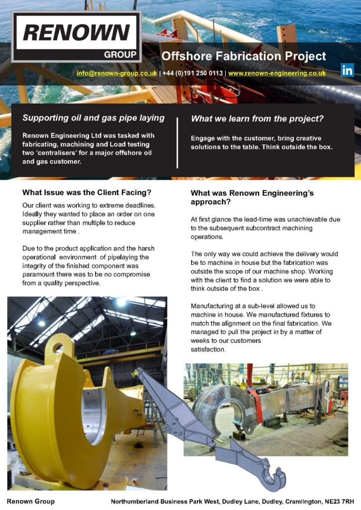 Fabrication - Renown Engineering